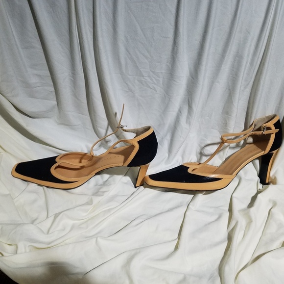 Richard Tyler | Shoes | Ladies Cream Leather Mesh Tstrap Shoe | Poshmark